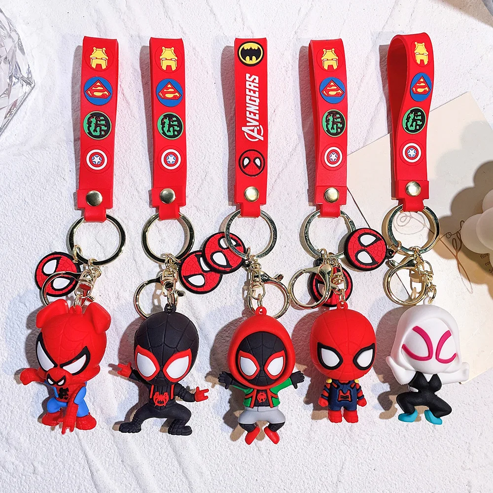 Disney-Spiderman-Keychain-Anime-Cute-Silicone-Figure-Keyring-Bag ...