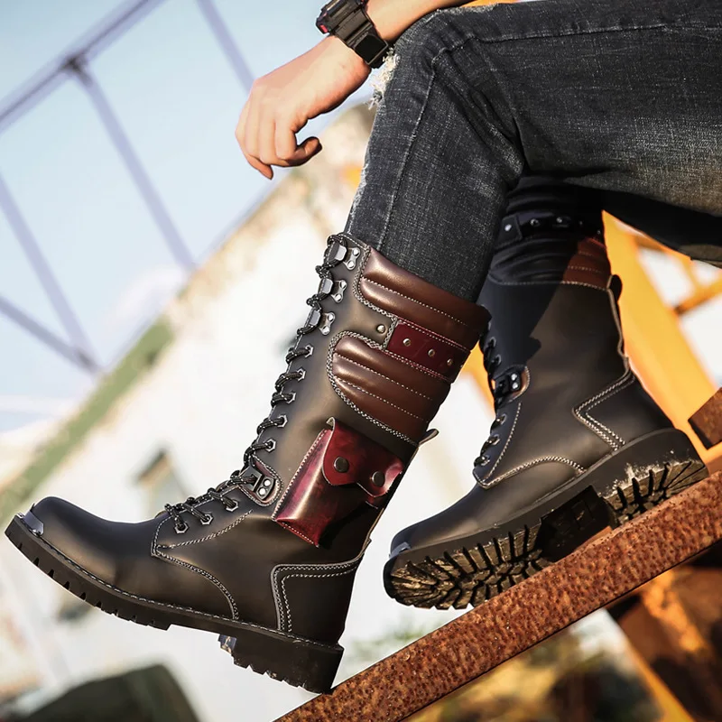 Motorcycle Boots Men Moto Racing Motocross Off-Road Motorbike ...