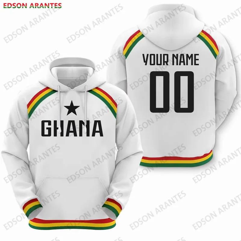 Ghana Hoodie Personalized Name Number Men Women Ghanaian Flag Long ...