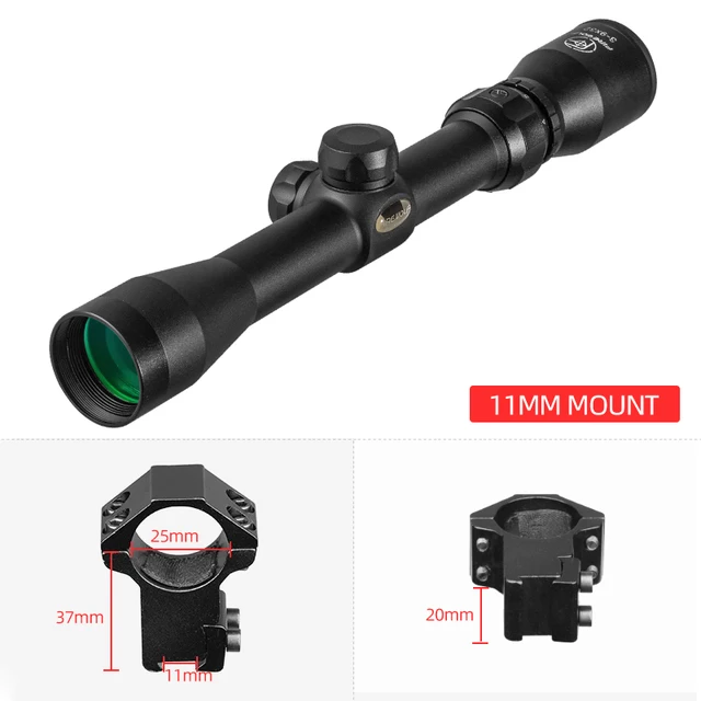 Fire Wolf 3-9X32 Green Glass Rifle Scope Outdoor Reticle Sight Optics ...