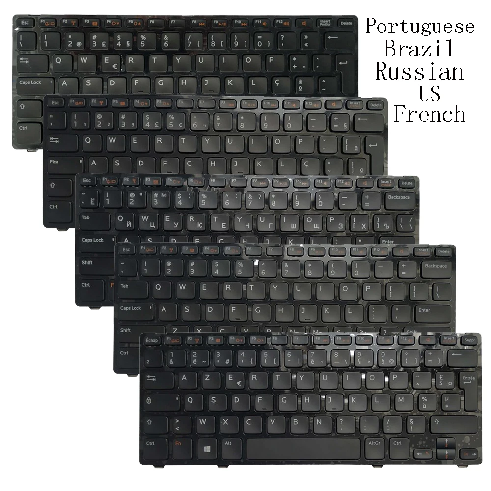 New-Portuguese-US-Russian-French-Brazil-Keyboard-For-Dell-Inspiron-5423 ...