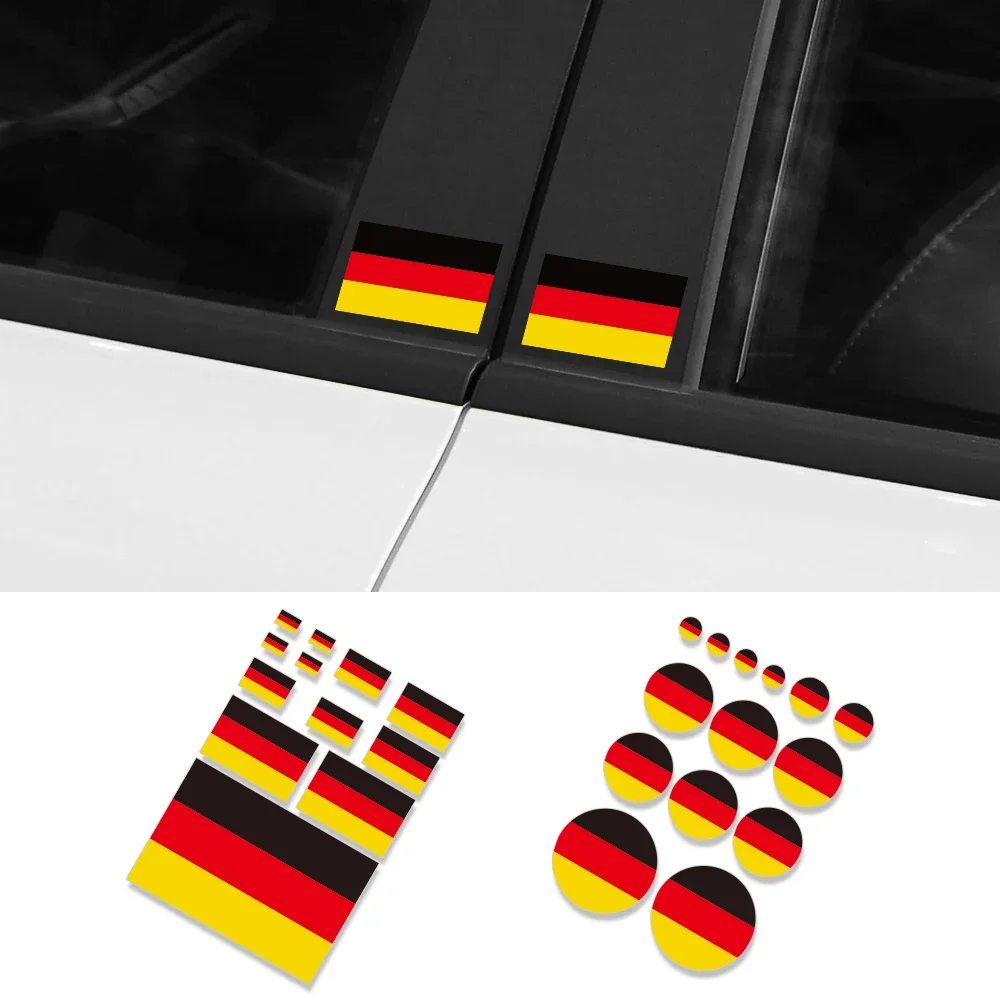 Creative-Universal-Car-Sticker-German-Flag-Square-Circular-Design-Flag ...