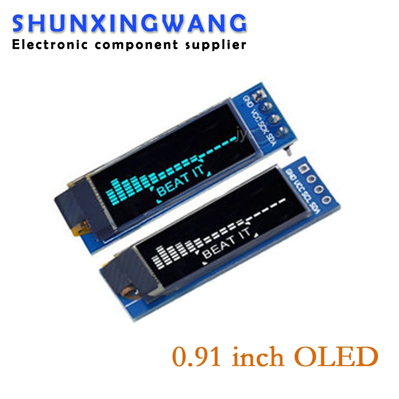 OLED LCD LED 디스플레이 모듈, 0.91 인치 OLED 모듈, 화이트, 블루 OLED, 128x32, 0.91 인치 IIC 통신| | - AliExpress