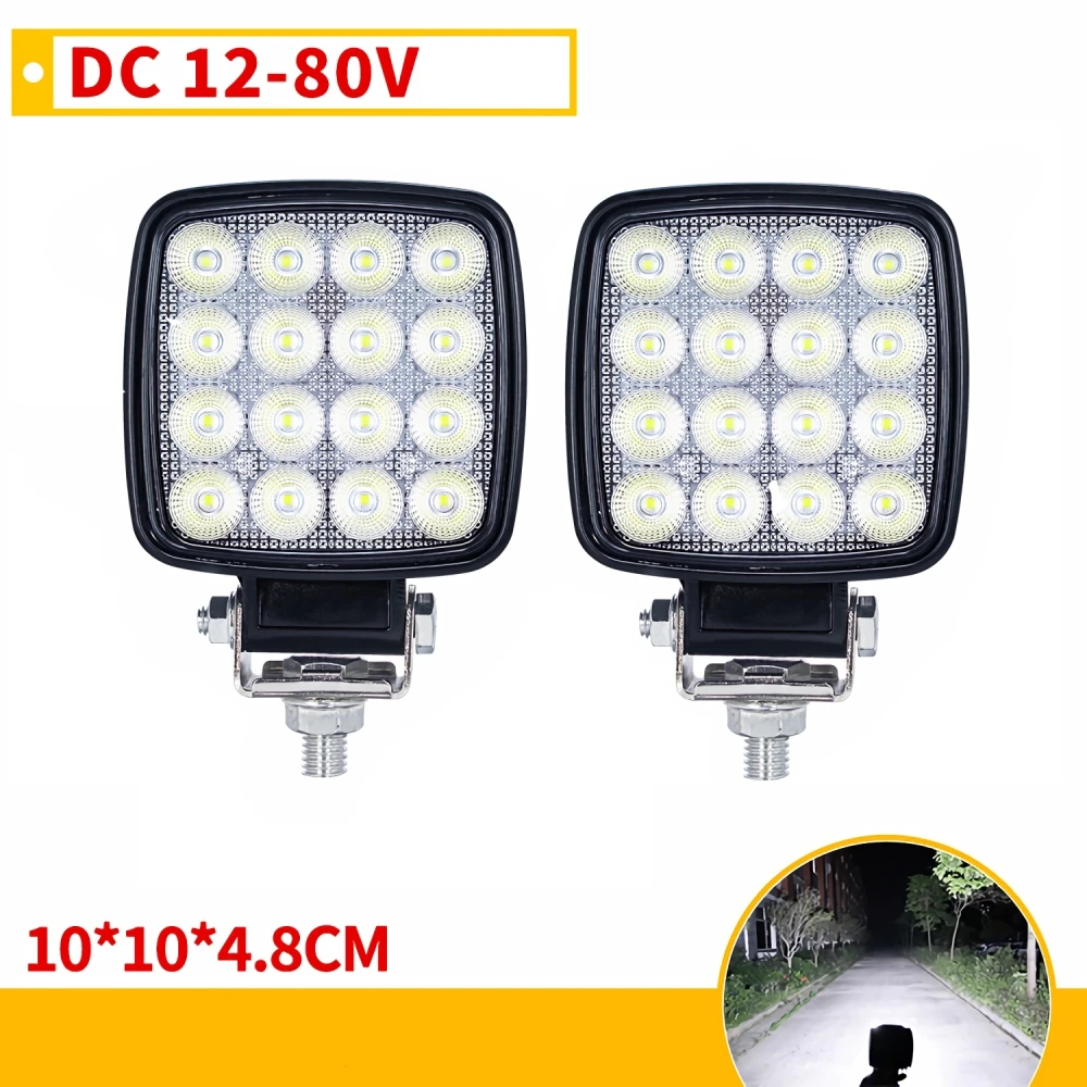 2Pcs-LED-Forklift-Front-Light-12V-80V-48W-Loader-Headlight-Excavator ...