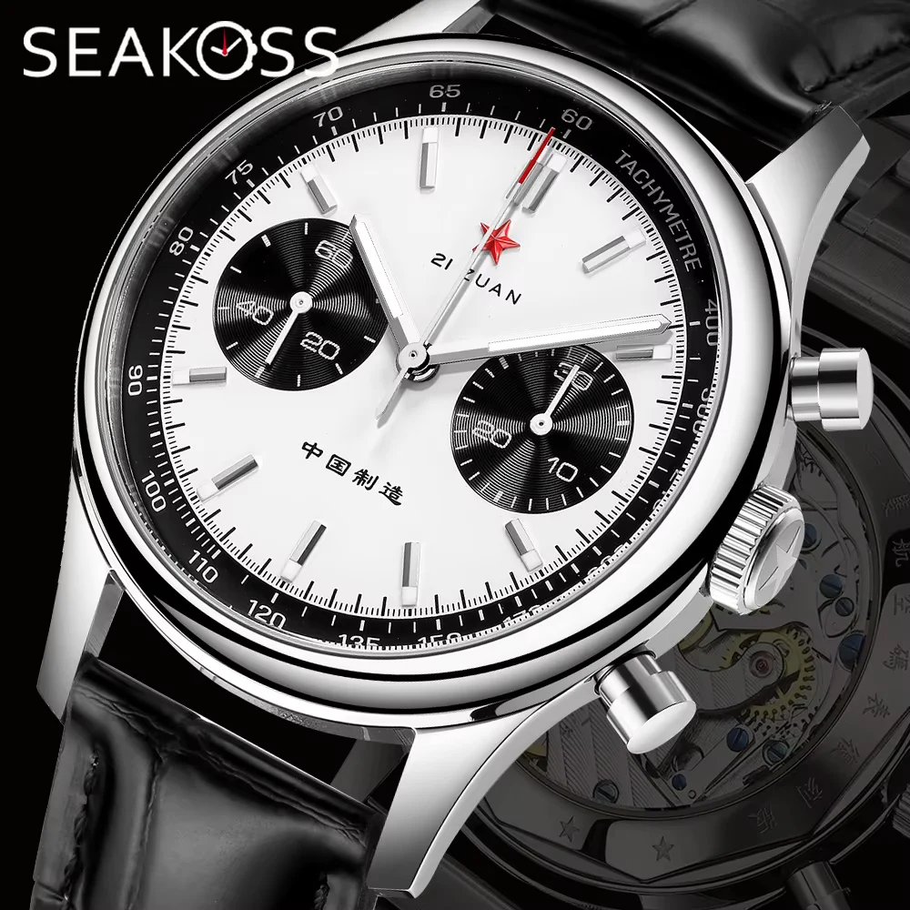 SEAKOSS Panda Men's 1963 Chronograph Mechanical Wristwatch Original ...