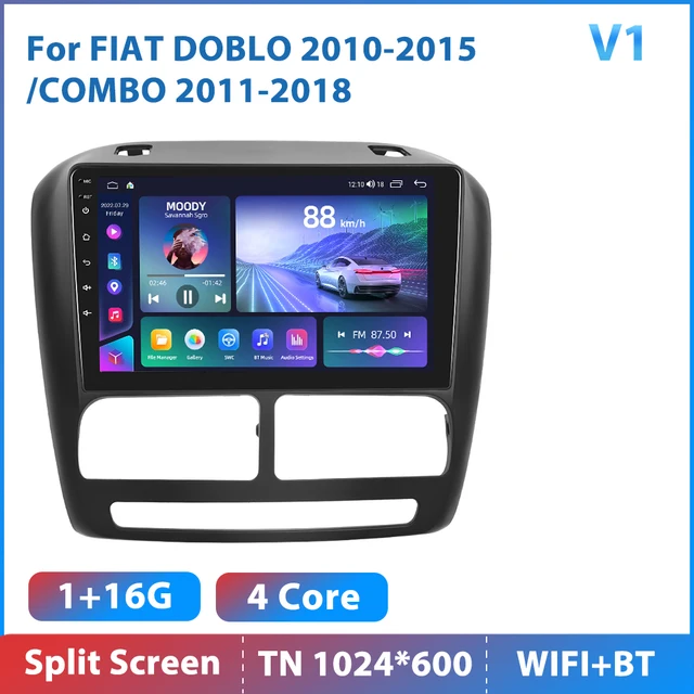 Podofo-Carro Android CarPlay Multimedia Player, 2 DIN Autoradio, Rádio, Vídeo, AI Voice, GPS ...