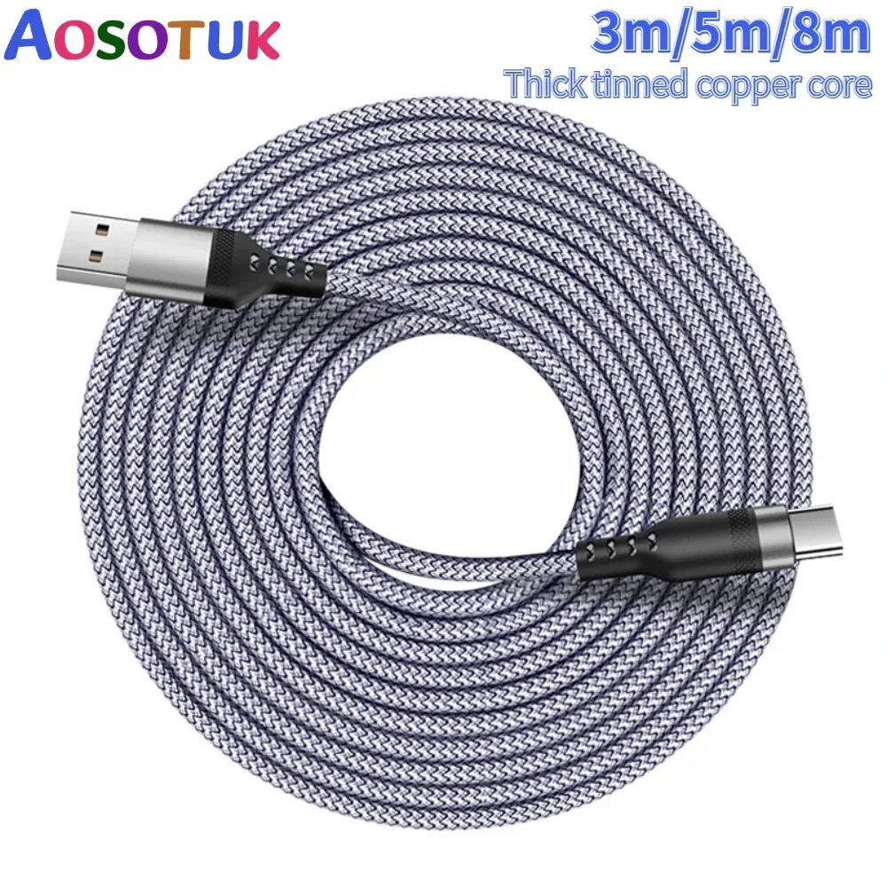 3m-5m-8m-Monitor-Charge-Cable-Micro-USB-Long-Data-Charging-Cables-Type ...