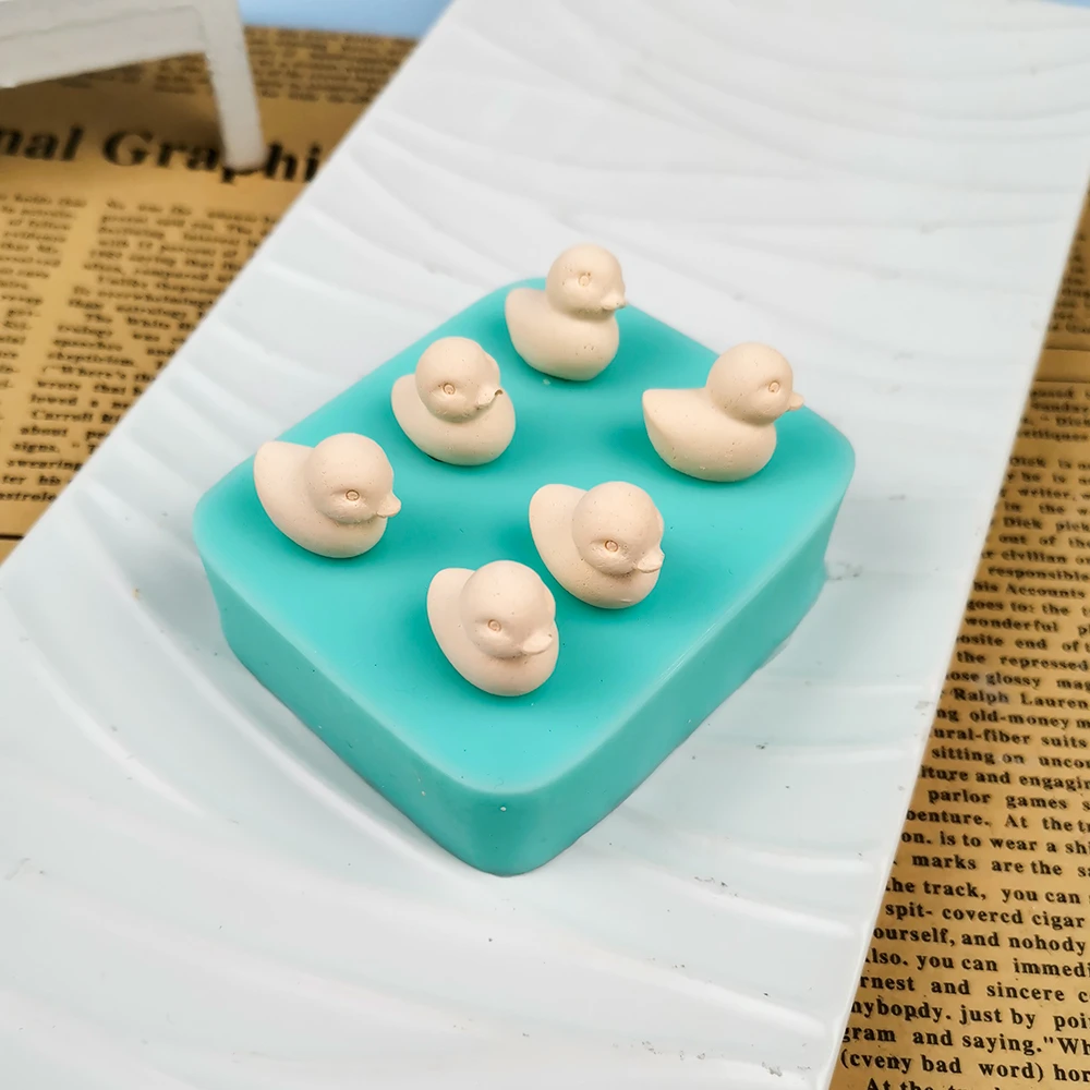 PRZY 3D Lovely Mini Duck Silicone Mold Six Cavity Cute Ducks Animal ...