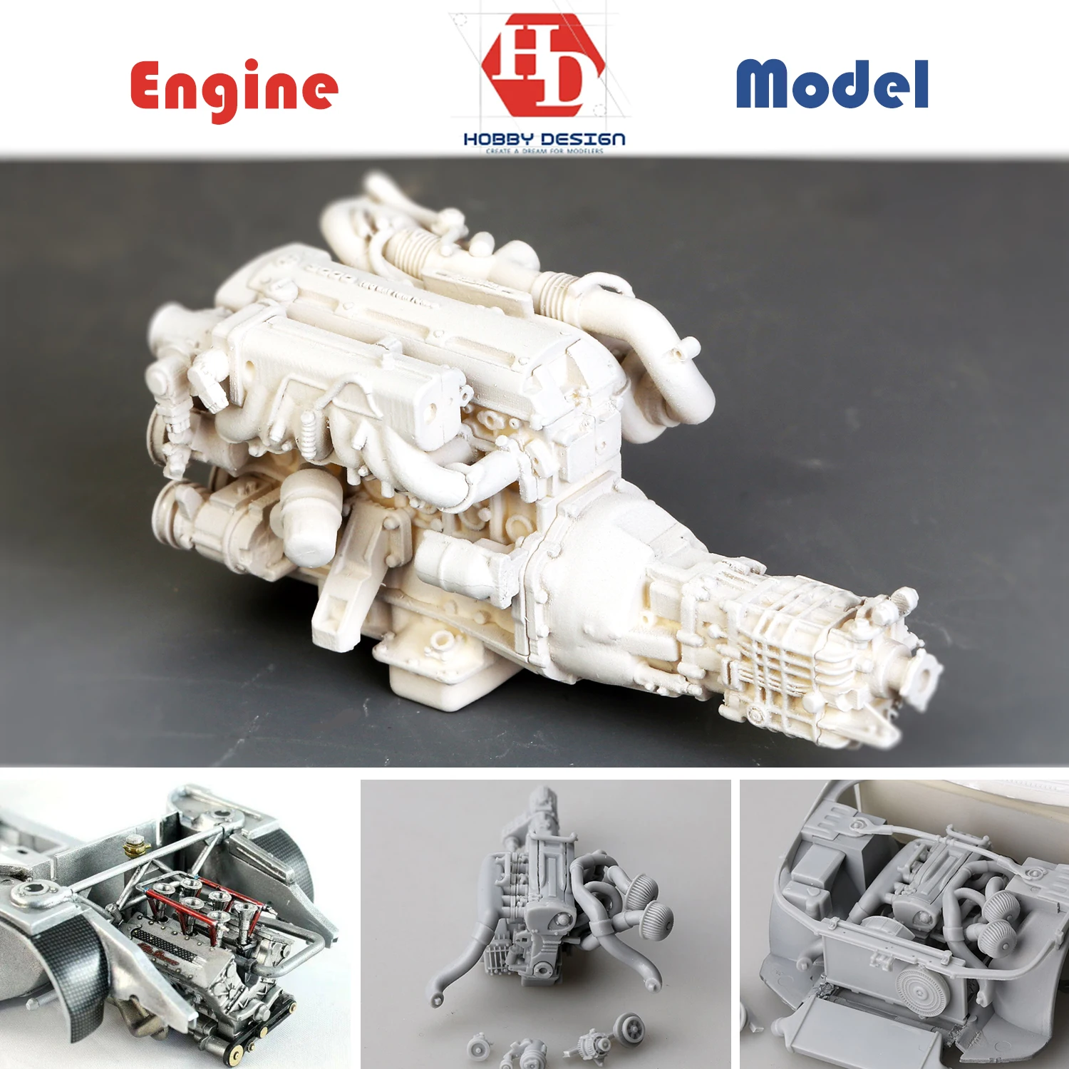 Hobby-Design-1-24-Engine-Kit-Detail-Set-2JZ-4G63-K20a-RB26-Resin-PE ...