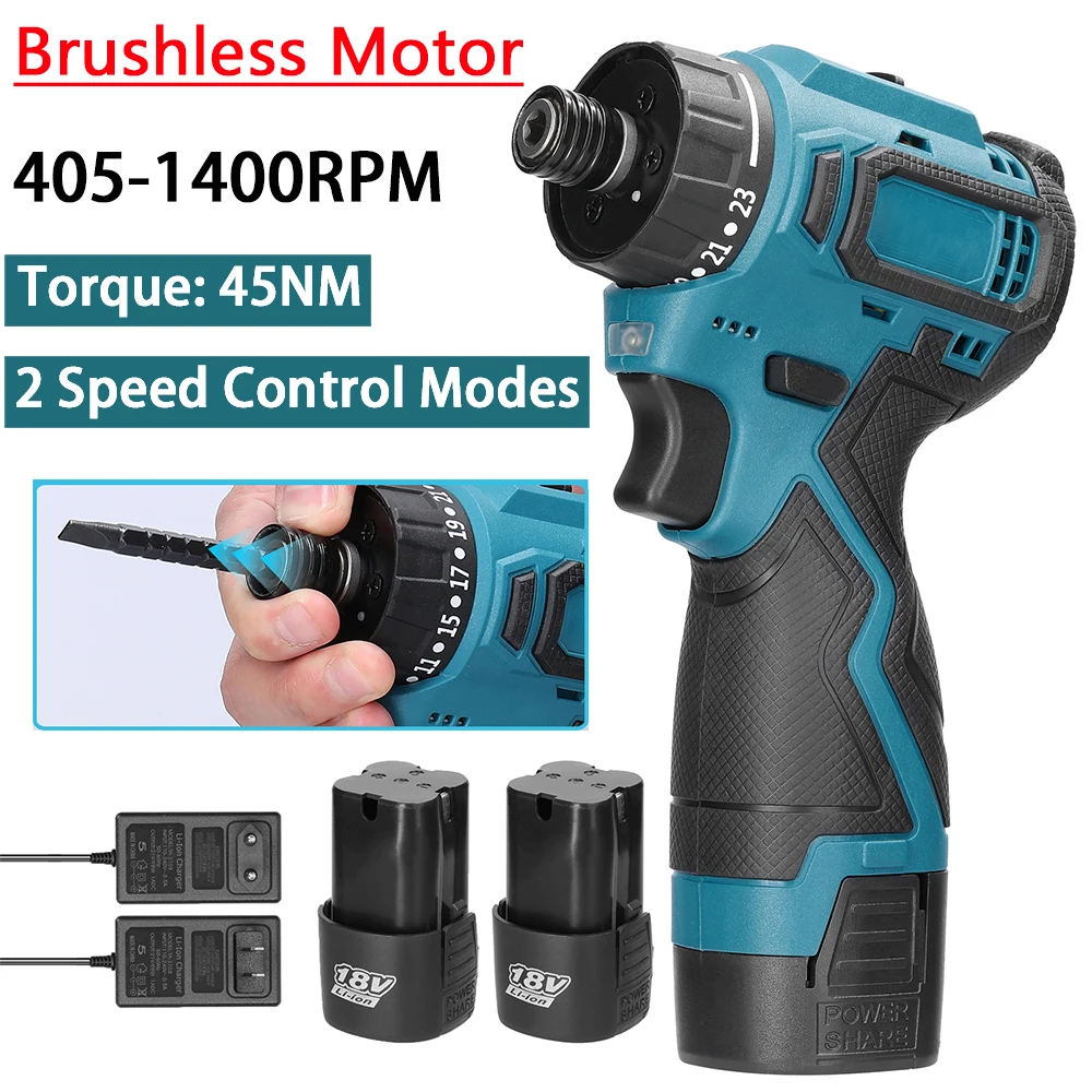 18V-Brushless-Electric-Screwdriver-Rechargeable-45Nm-Torque-Cordless ...