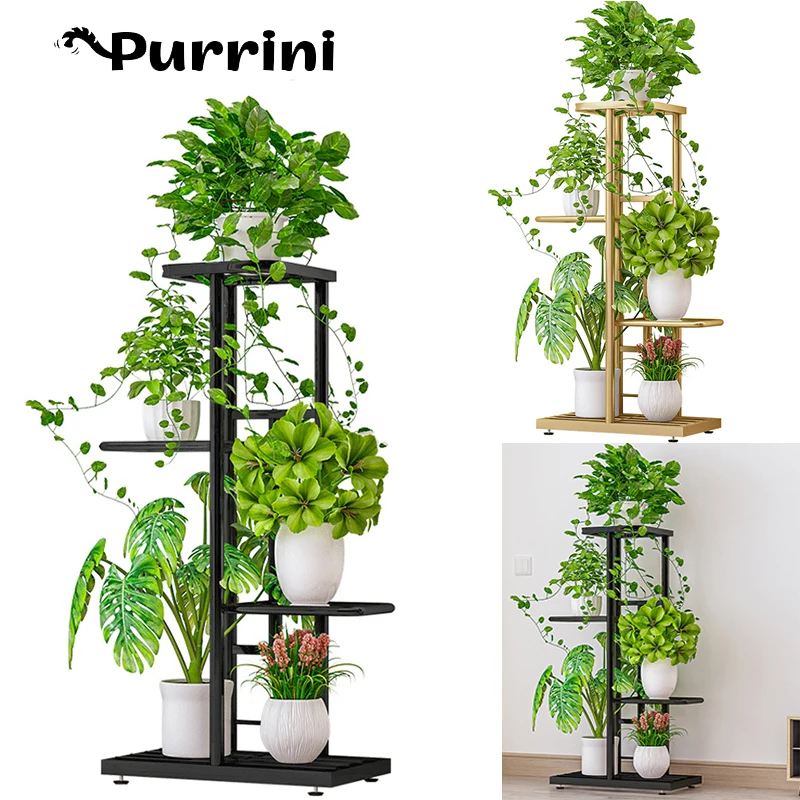 4-Tier-5-Potted-Plant-Stand-Multiple-Flower-Pot-Holder-Shelves-Planter ...