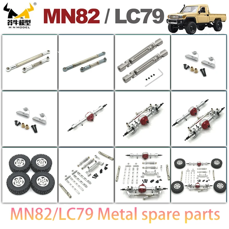 Silver-Upgrade-Parts-MN-82-LC79-Metal-Front-and-Rear-Axle-with-3mm-To ...