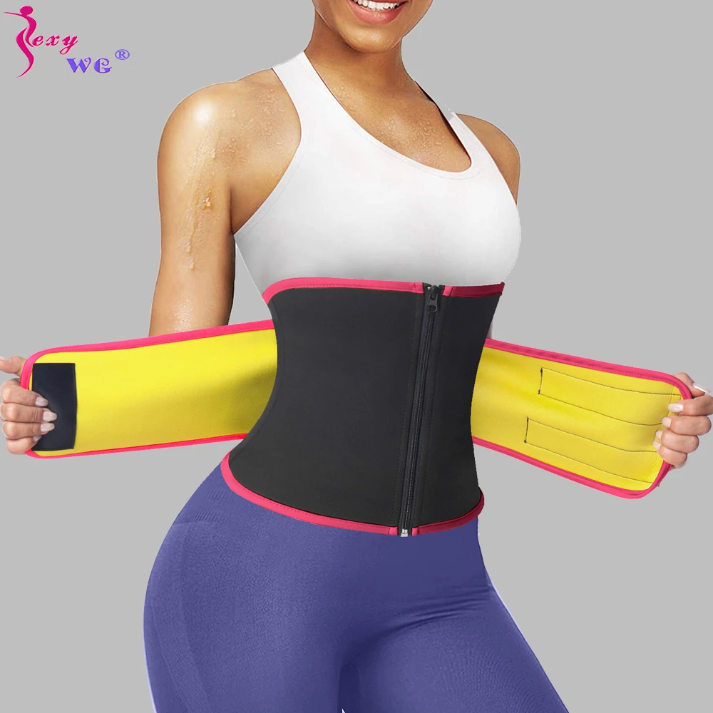 Sexywg Neoprene Sweat Sauna Belt Women Waist Trainer Belt Fat Burning ...