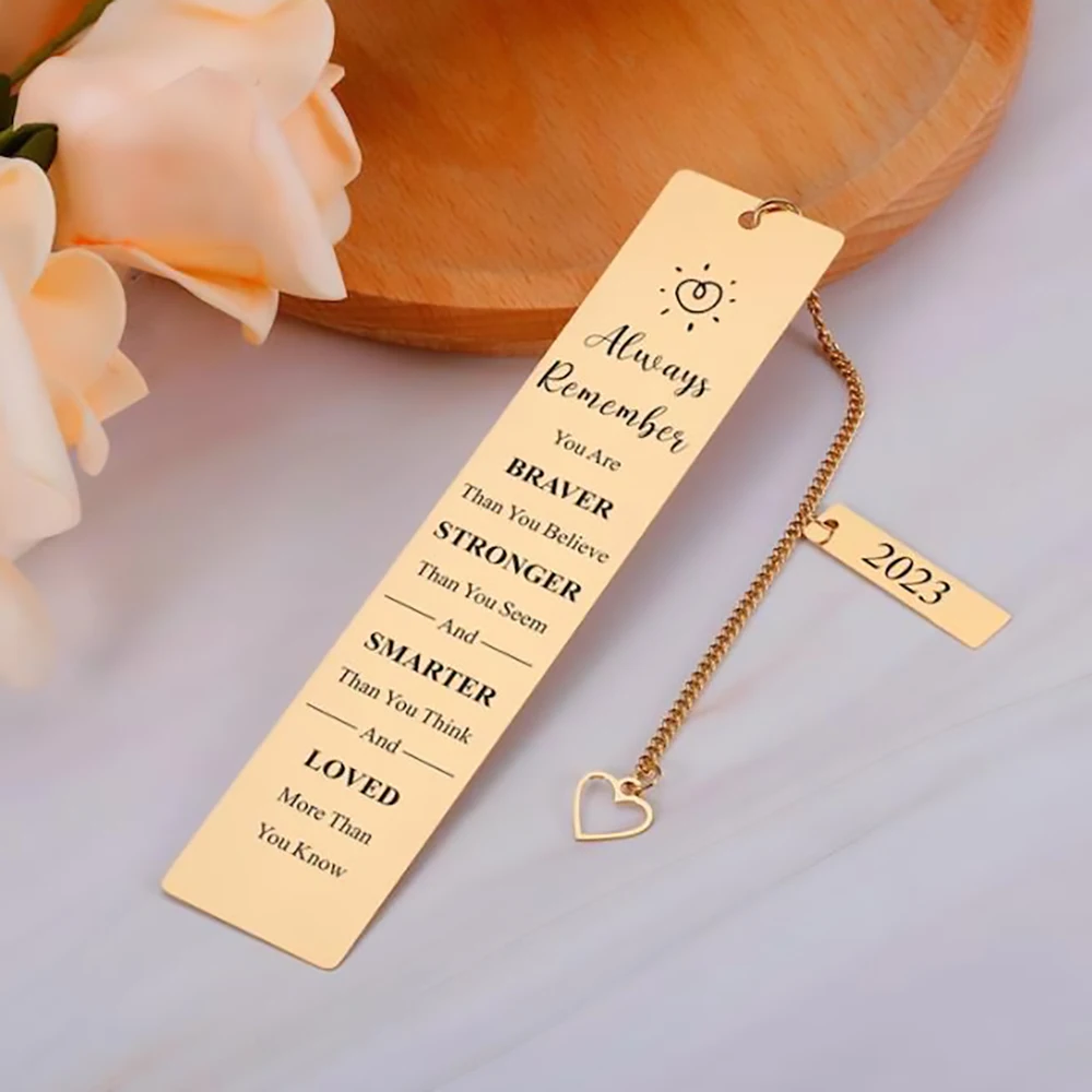 Creative-Letter-Stainless-Steel-Bookmark-with-Leaf-Pendant-Reading-Book ...