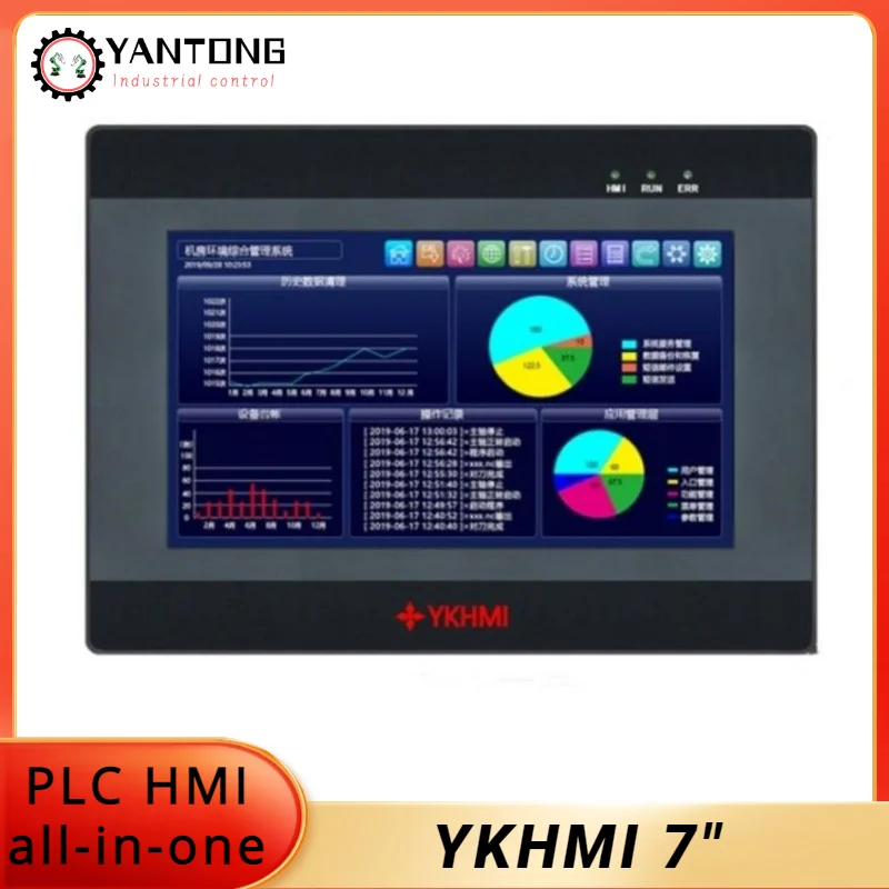 Ykhmi 7"plc Hmi All-in-one Integrated Built-in Analog Signal Input And Output Compatible With ...