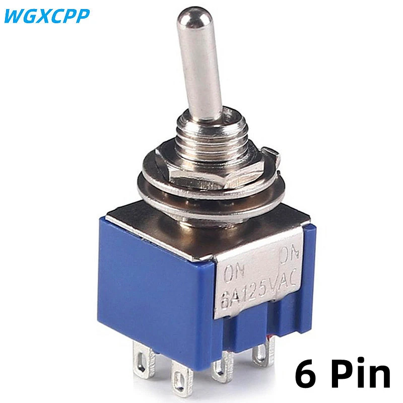 5/10 PCS,Toggle Switches,Deep Blue,Mini,6 Pin,ON ON/ON OFF ON,DPDT ...