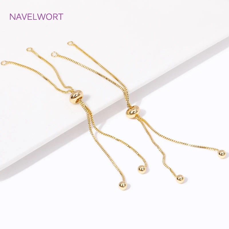 18K-Gold-Plated-Box-Chain-Bracelet-Component-Extender-Chain-For ...