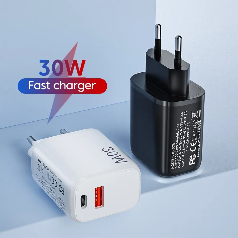 30W-USB-C-Charger-PD-Fast-Charger-Quick-Charge-QC3-0-PD3-0-Mobile-Phone ...