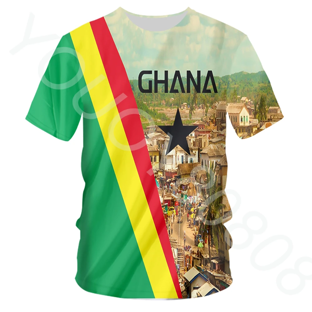 Ghana Jersey Harajuku Ghana T Shirt Summer Y2k Digital 3D Printing ...