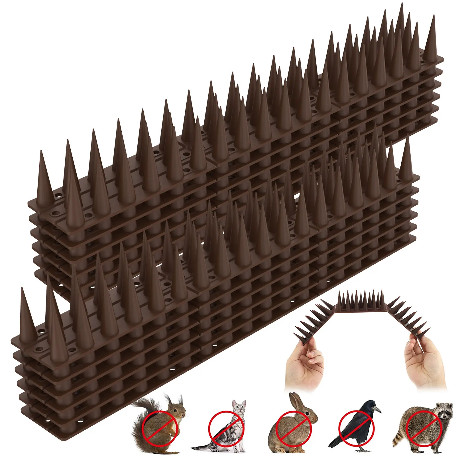 14Pcs-Bird-Spikes-Outdoor-Plastic-Security-Fence-Spikes-Bird-Repellents ...