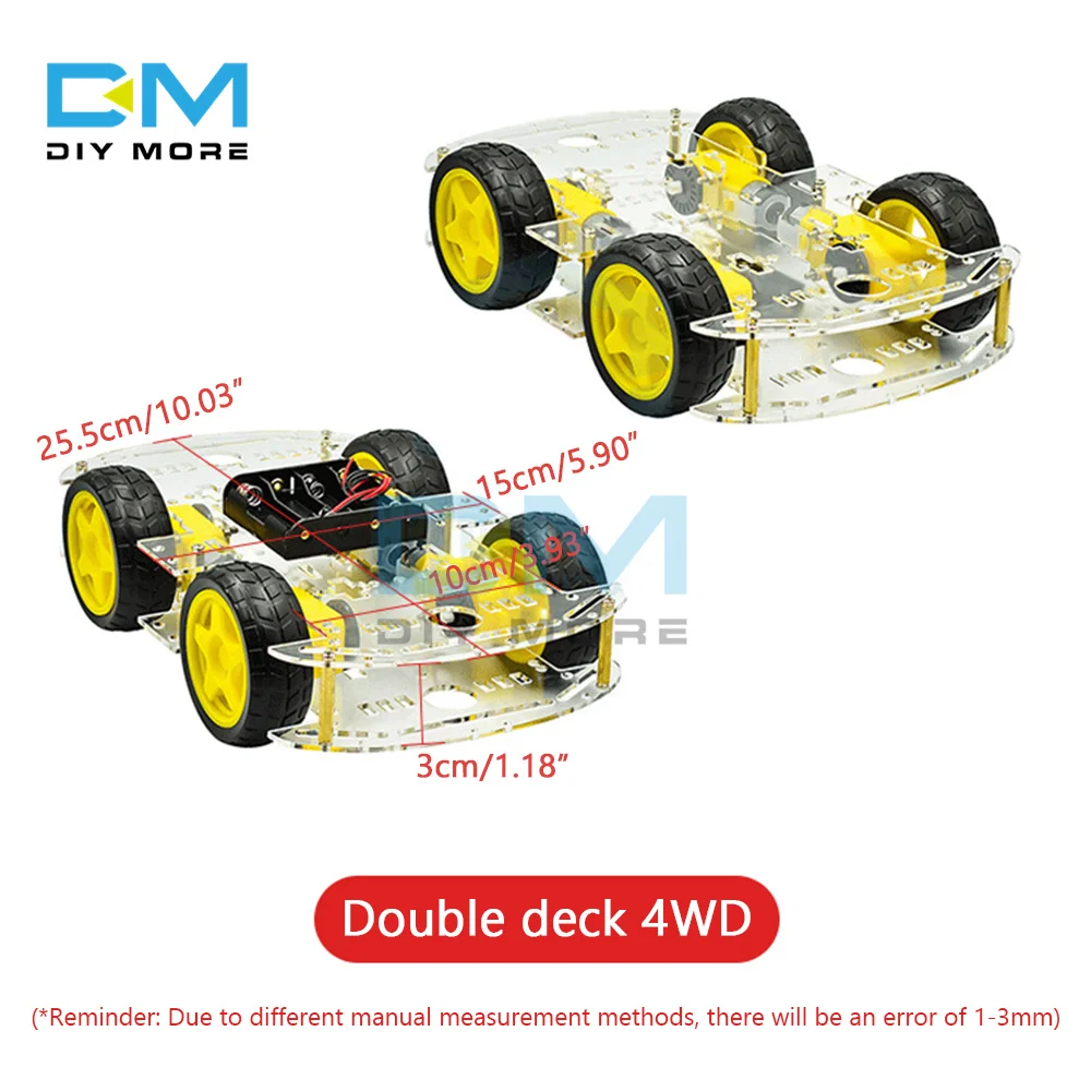 투명 4wd 스마트 로봇 자동차 단일더블 레이어 섀시 키트 자동차 속도 인코더 및 배터리 상자 Diy 전자 키트