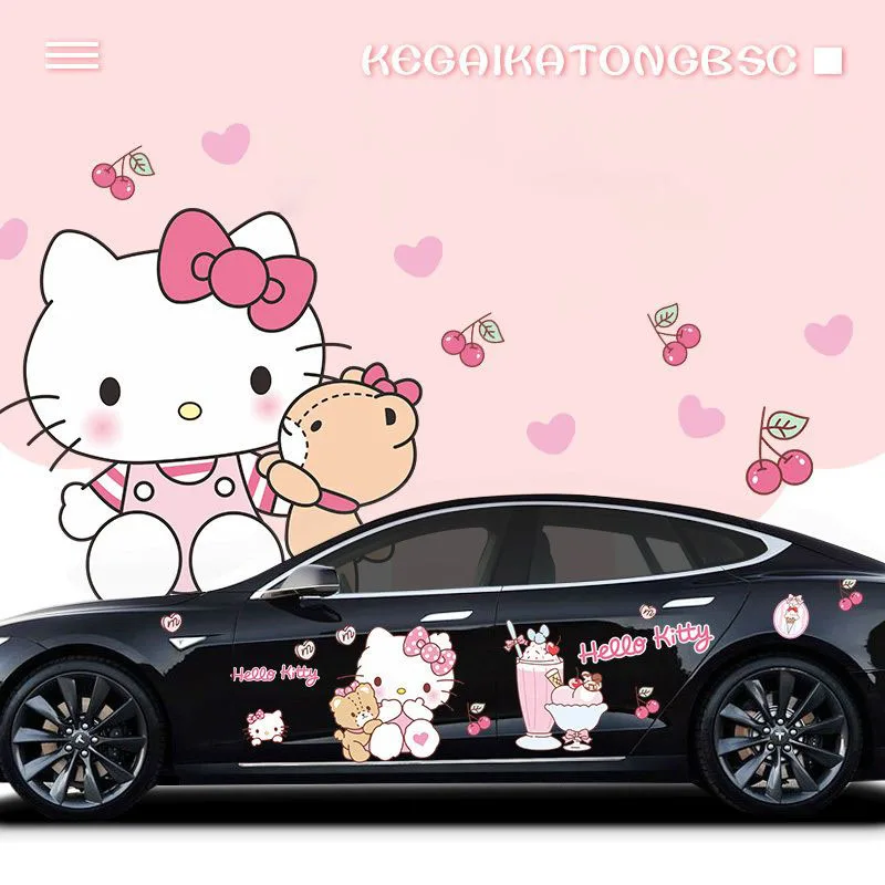 Kawaii-Genuine-Sanrio-Car-Film-Car-Sticker-Hello-Kitty-Cartoon-Car ...