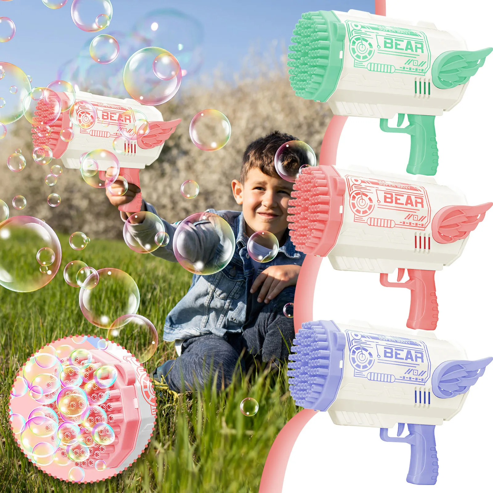 80-Hole-Gatling-Bubble-Machine-for-Children-Automatic-Bazooka-Bubble ...