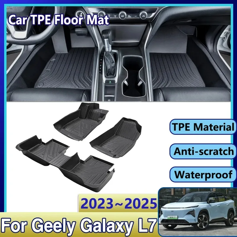 Car Rear Floor Mats For Geely Galaxy L7 2023 Accessories 2024 2025 TPE ...