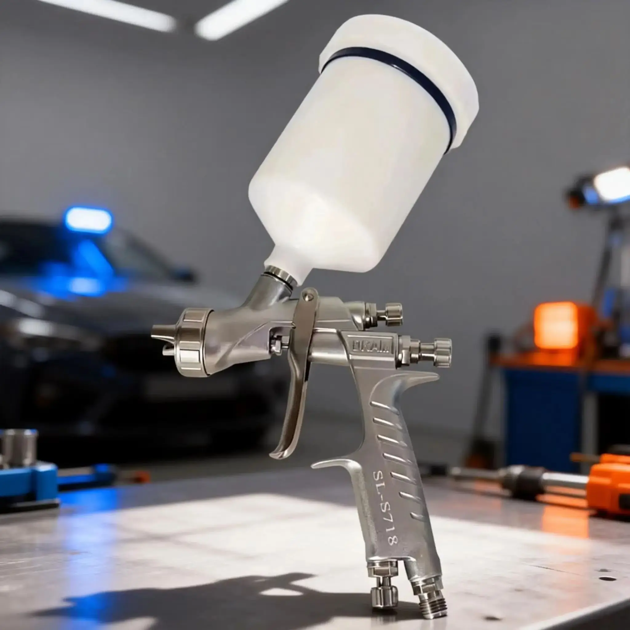 DRAM Professional Car Air Spray Gun 1.3mm Nozzle High Atomization 600ml ...
