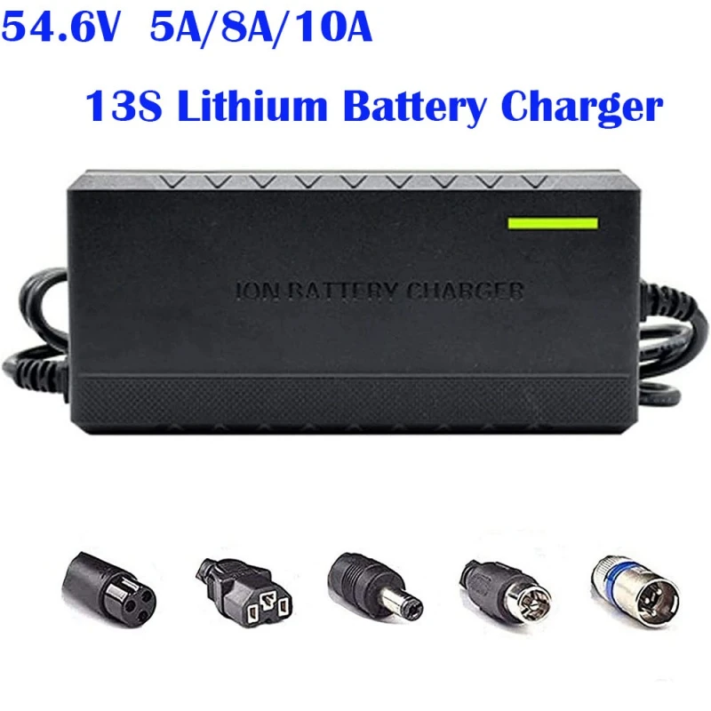 54.6V 5A 10A Battery Charger 3-Pin XLR Connector Power Adapter for 52V ...