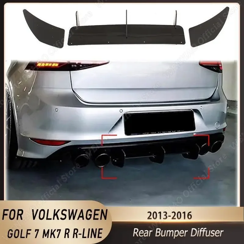 3-Fins-Black-ABS-Plastic-Rear-Bumper-Lip-Spoiler-Chassis-Diffuser-For ...
