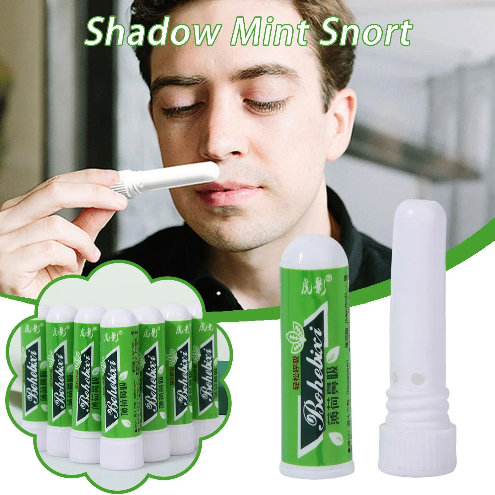 3pcs Nasal Inhaler Mint Essential Oil Refreshing Aromatherapy Inhaler ...