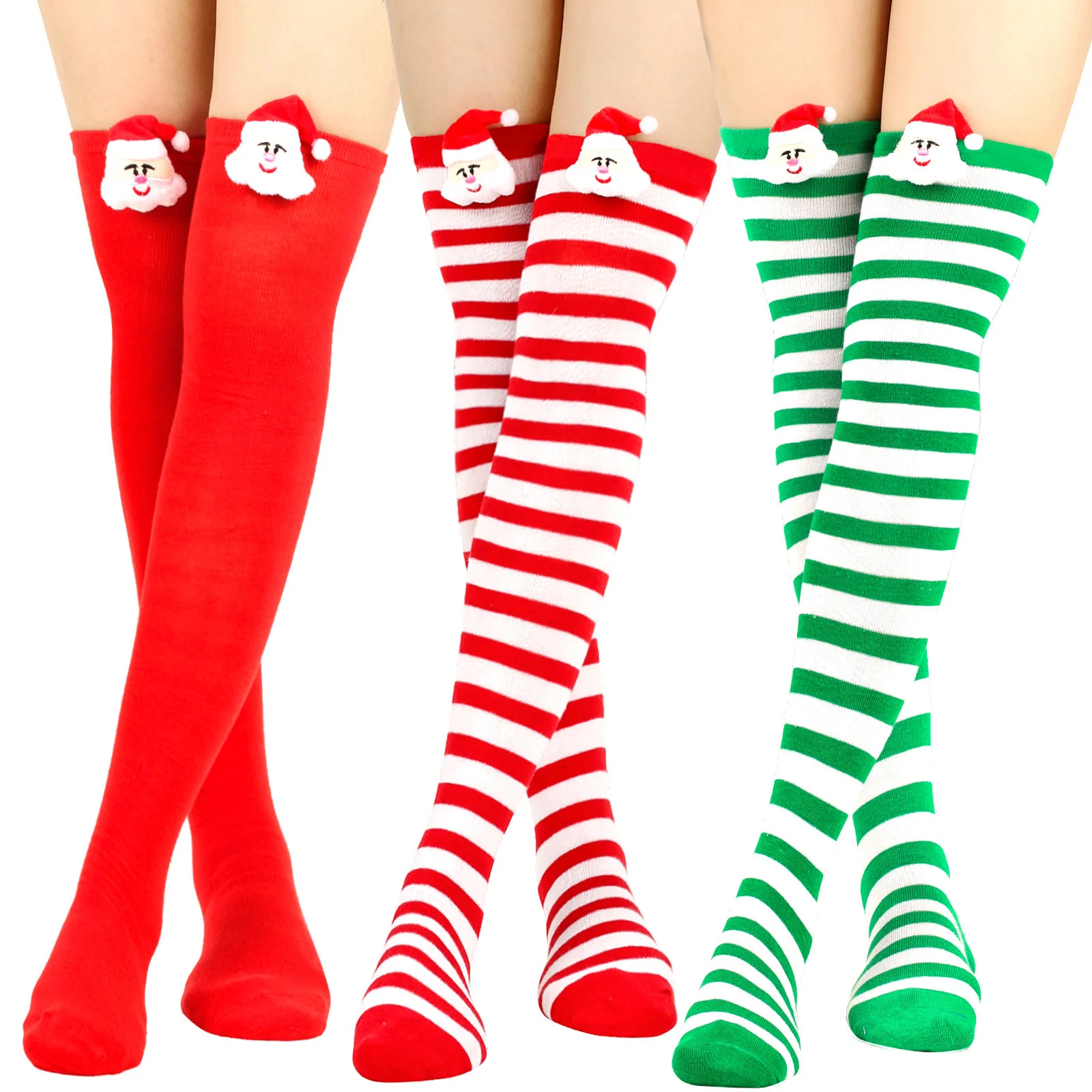 Winter-Christmas-Holiday-Party-Stocking-Women-Santa-Claus-Cute-Funny ...