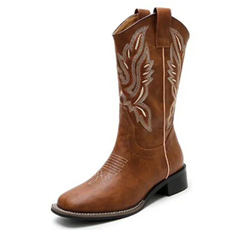 Botas-de-marca-de-lujo-para-mujer-botas-occidentales-bordadas-botas-de ...