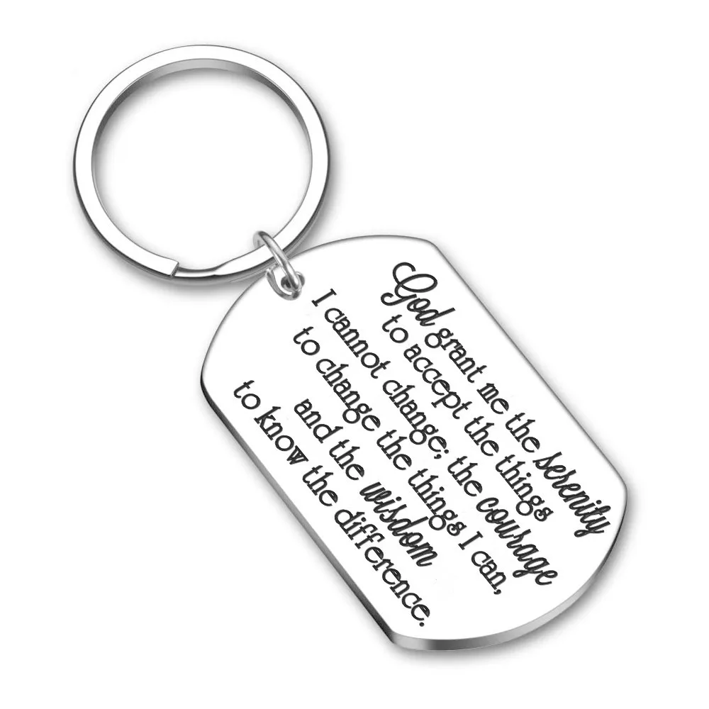 Christian Key Chain Serenity Prayer Gift Sobriety Recovery Gifts for ...
