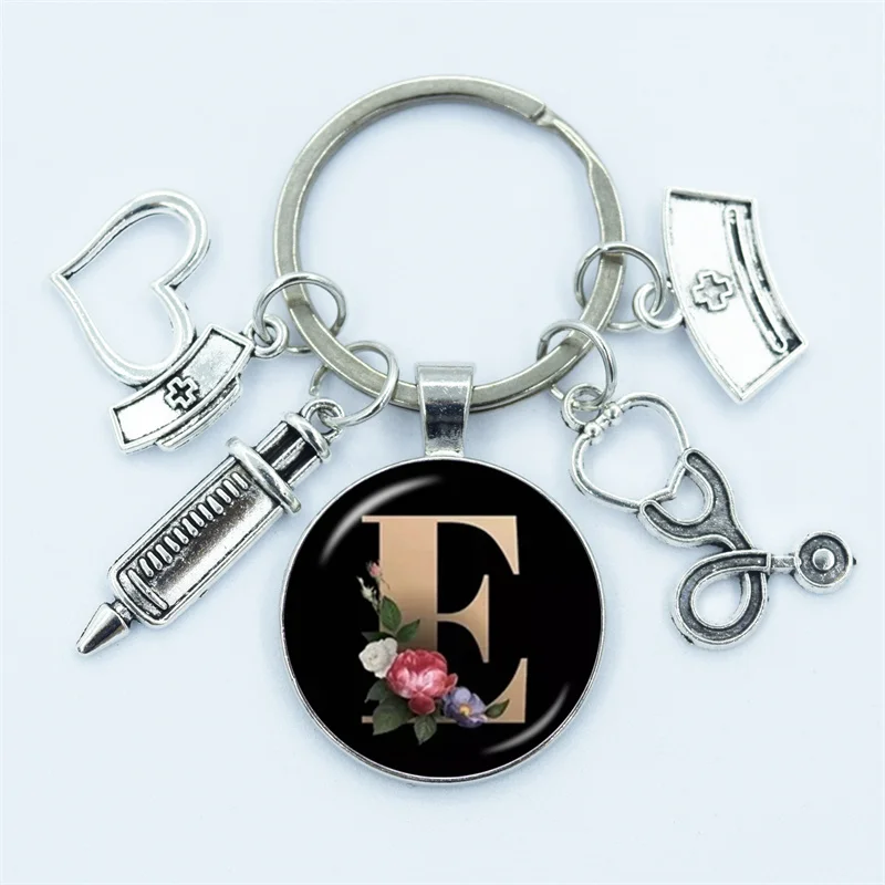 26-Letters-New-Design-Glass-Keychain-Doctor-Medical-Tool-Stethoscope ...