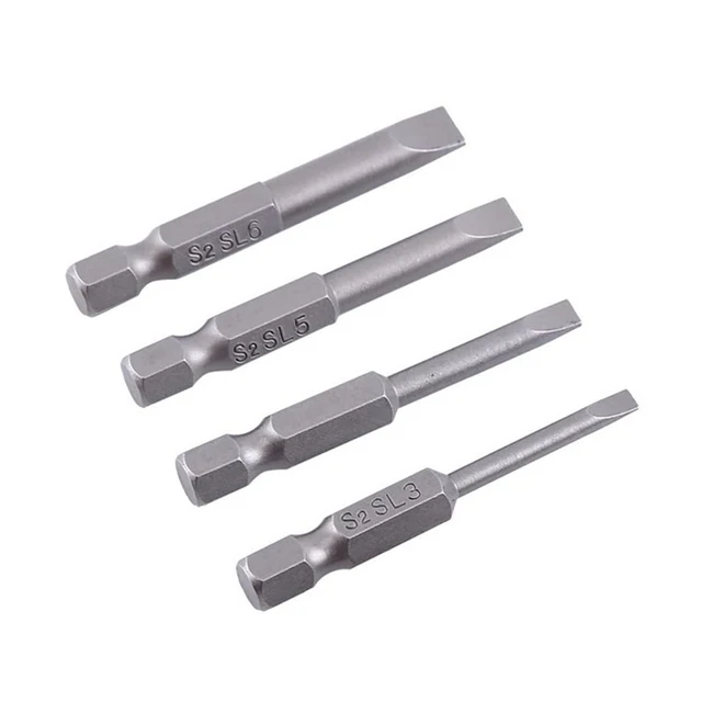 For Electric Drill Screwdriver Screw Driver Bits Screwdriver Bit Alloy Steel SL3.0 SL4.0 SL5.0 SL6.0 1 4 Inch Hex Shank AliExpress