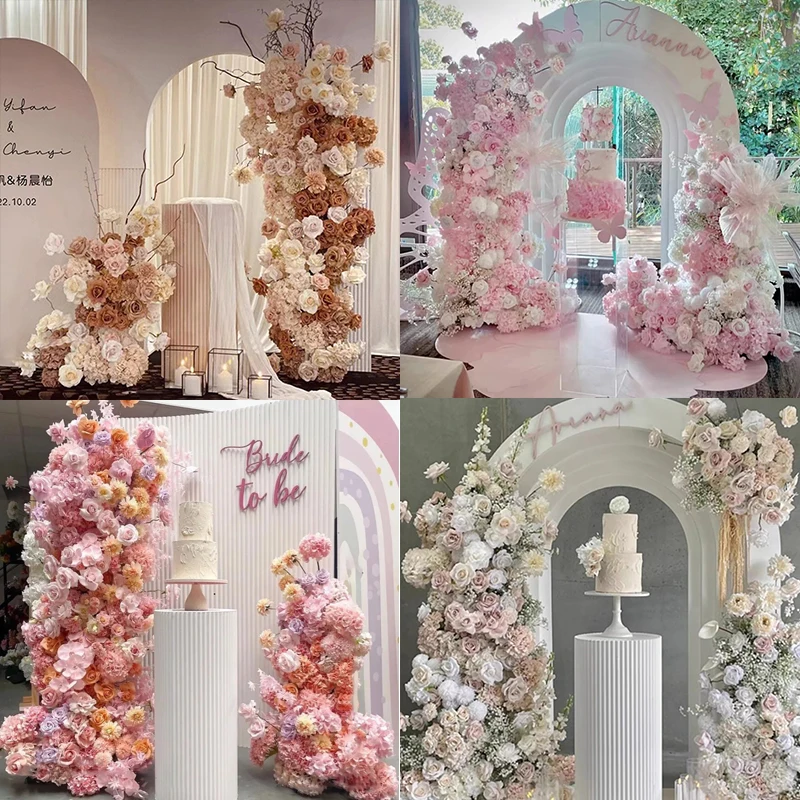 Pink-White-5D-Rose-Hydrangea-Babysbreath-Wedding-Backdrop-Arch-KT-Board ...