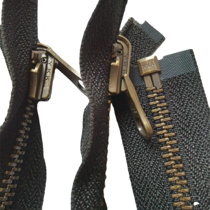 2 Pcs/lot Ykk Metal Zipper Black Rotary Double Side Slider Single Open ...