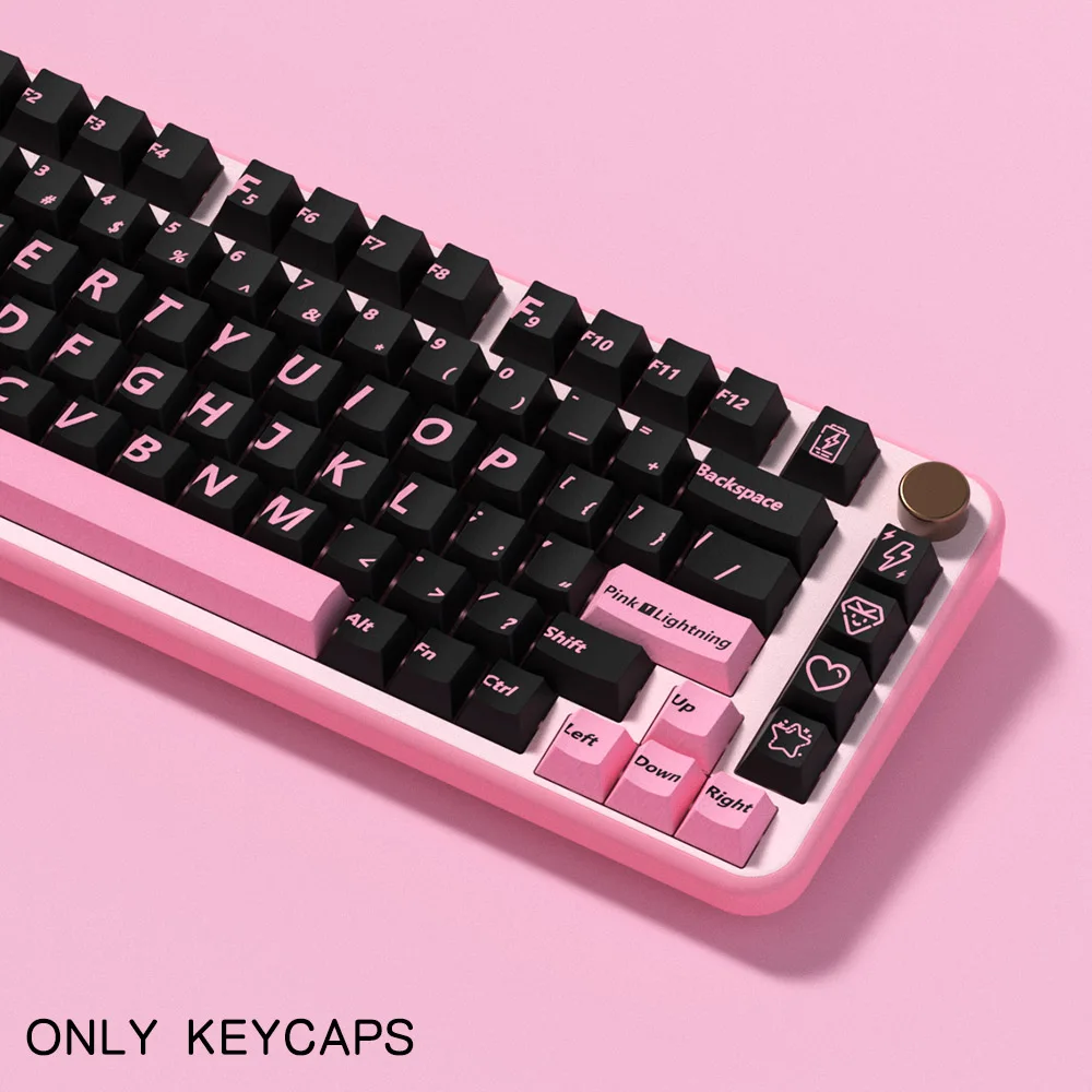 black Keycaps Cherry Profile Key cap For GMK TomatoCaps Pink Lightning ...