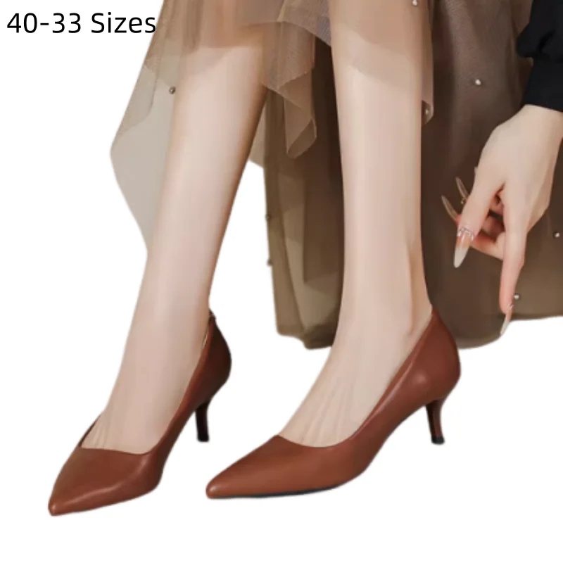 Women Sexy Solid Pumps Pointy Tip Shallow Mouth Thin High Heels Shoes ...