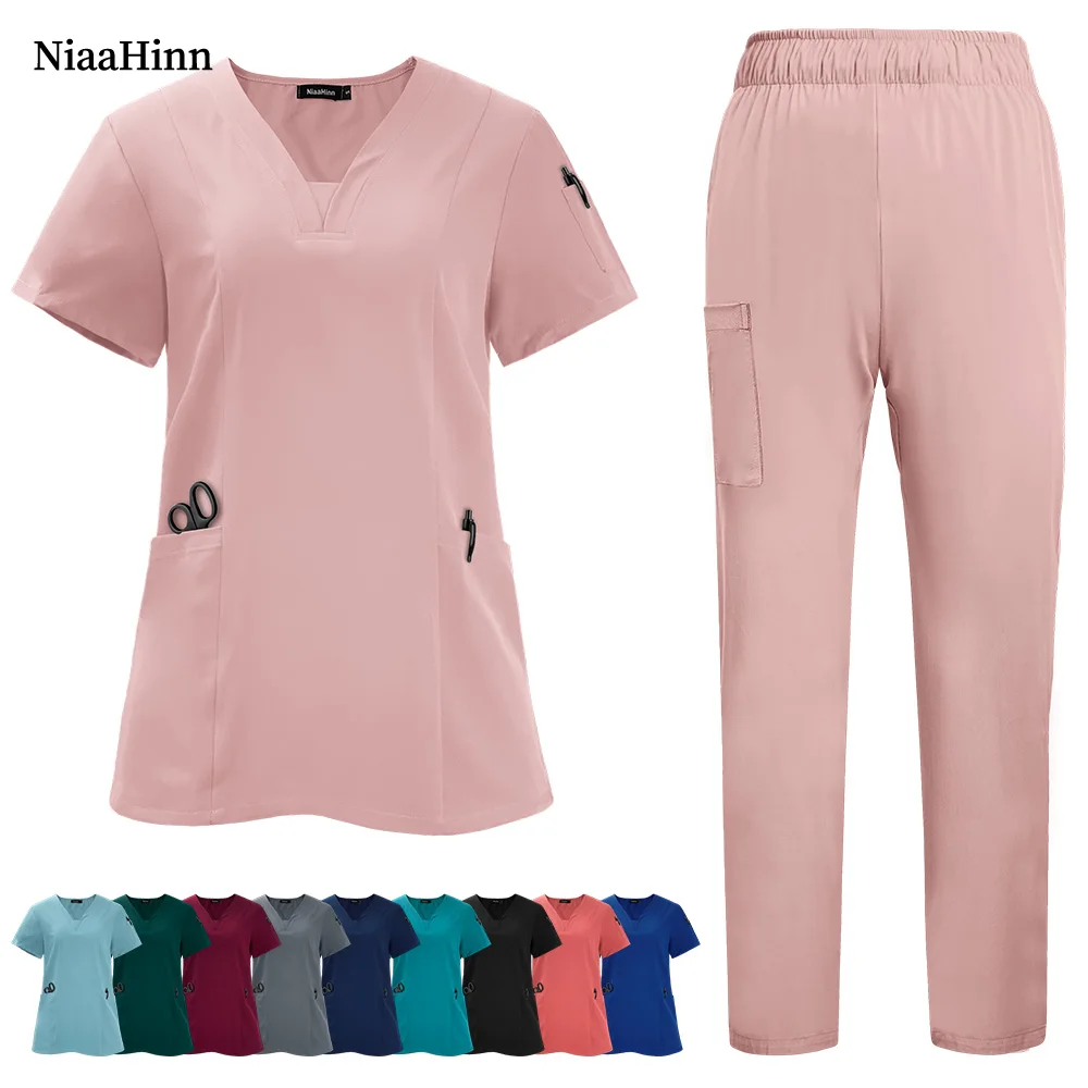 Nurse Medical Uniform Quick Dry Pet Grooming Workwear Doctor Scrubs ...
