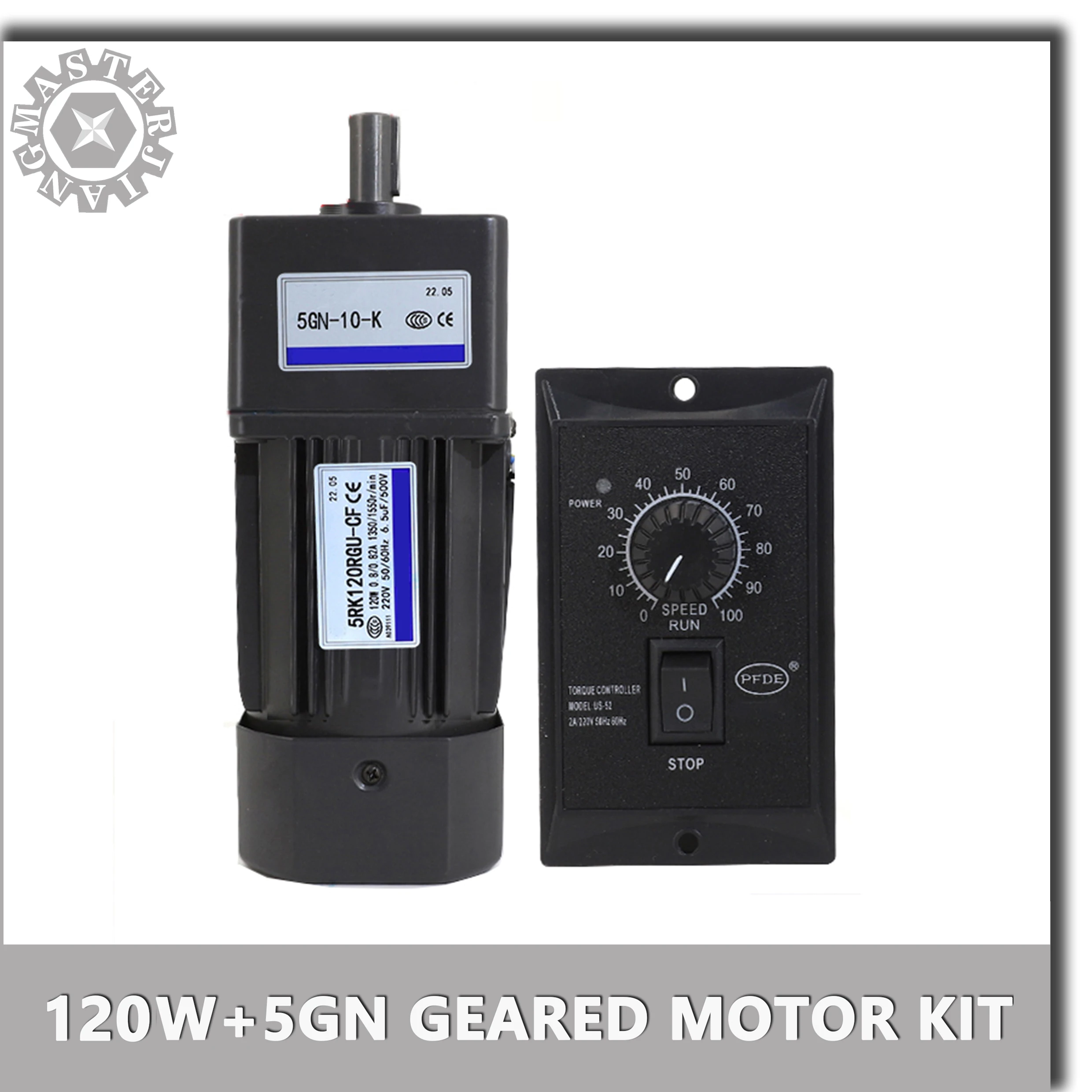 5RK120RGU CF 450 6.9RPM 220V 120W AC engrenagem reversível Velocidade Variável Motor + Caixa de ...