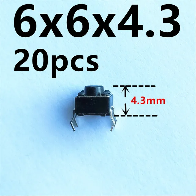 20pcs/lot 6x6mm 10Sizes 4PIN Tactile Tact Push Button Micro Switchs ...