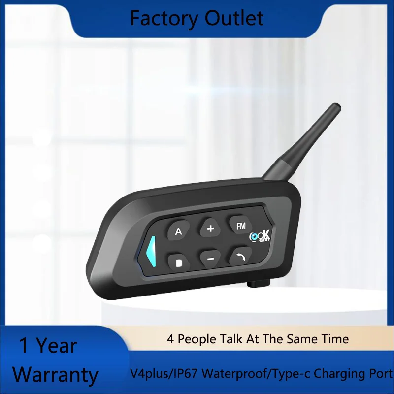 Lookearth-Bluetooth-Motorcycle-Intercom-Headset-Capacete-V4Plus-Moto-Interphone-para-4-pilotos ...