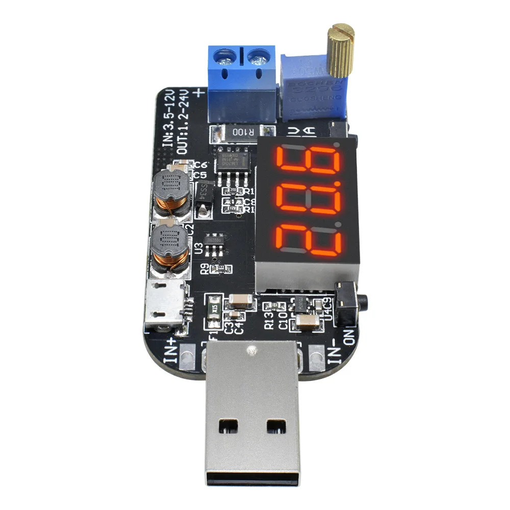 USB-Adjustable-Buck-boost-Power-Supply-Regulator-Module-5V-To-3-3V-9V ...