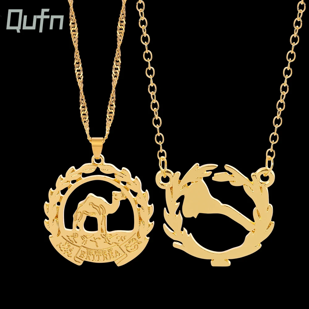 Gold-Color-Camel-Olive-Branch-Chain-Jewelry-Eritrea-Map-Flag-Pendant ...
