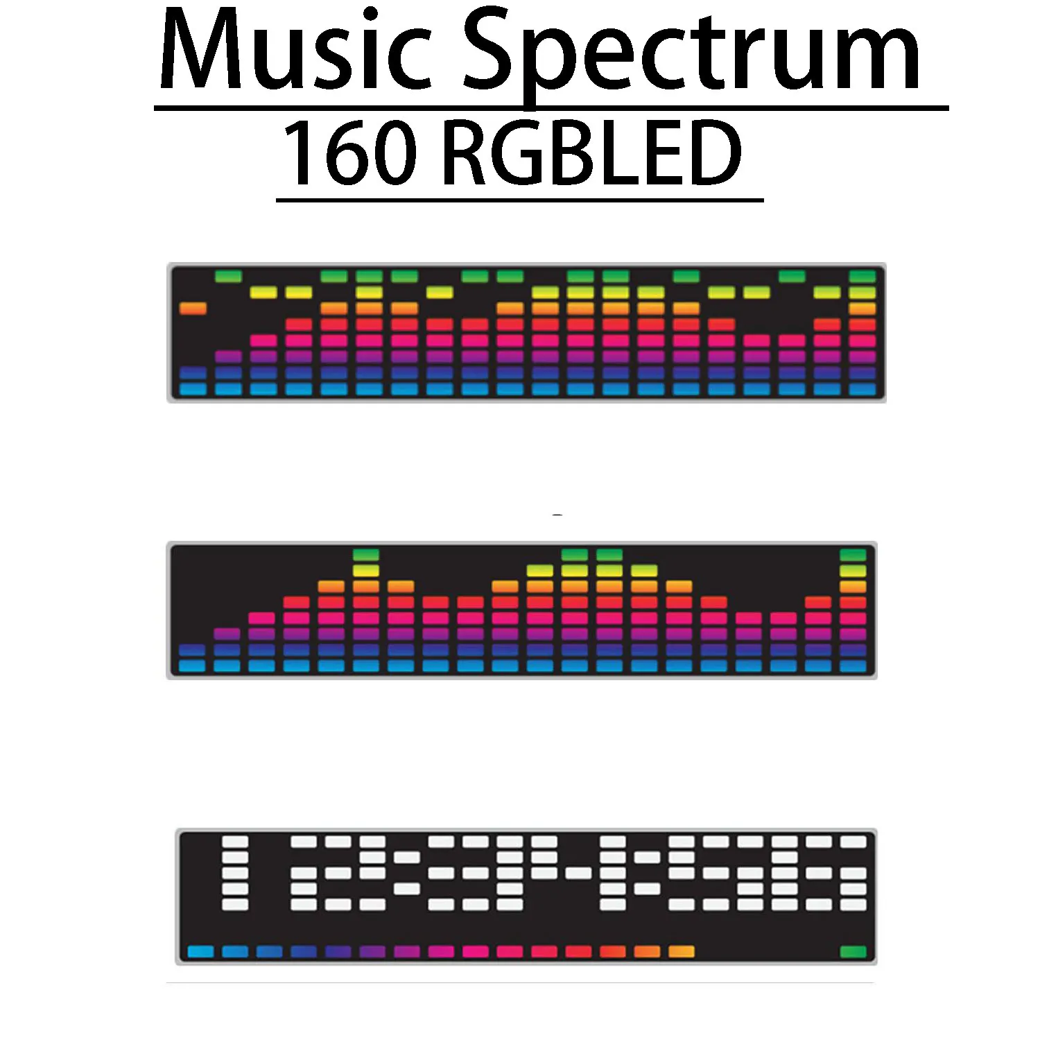 160-RGB-LED-Dot-Matrix-Music-Spectrum-Display-Analyzer-Level-Indicator ...