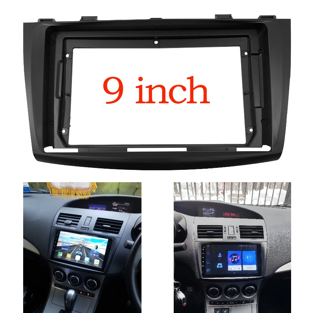 Wqlsk 2 Din 9 Inch Car Radio Installation Dvd Gps Mp5 Plastic Fascia Panel Frame For Mazda 3 ...