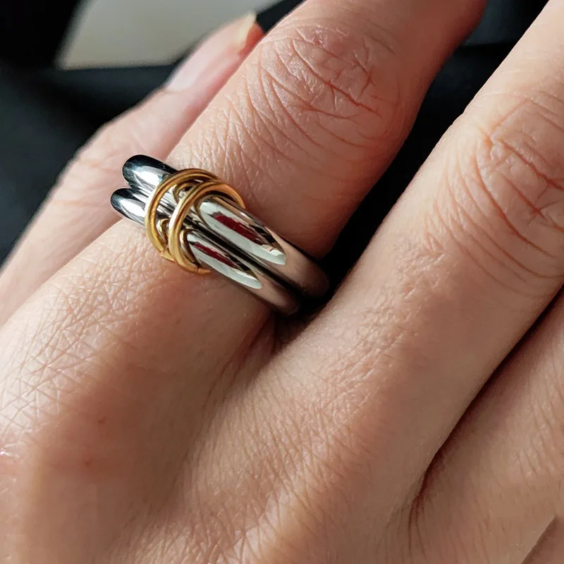 Double-loops-layered-rings-stainless-steel-rings-for-women-minimalist ...